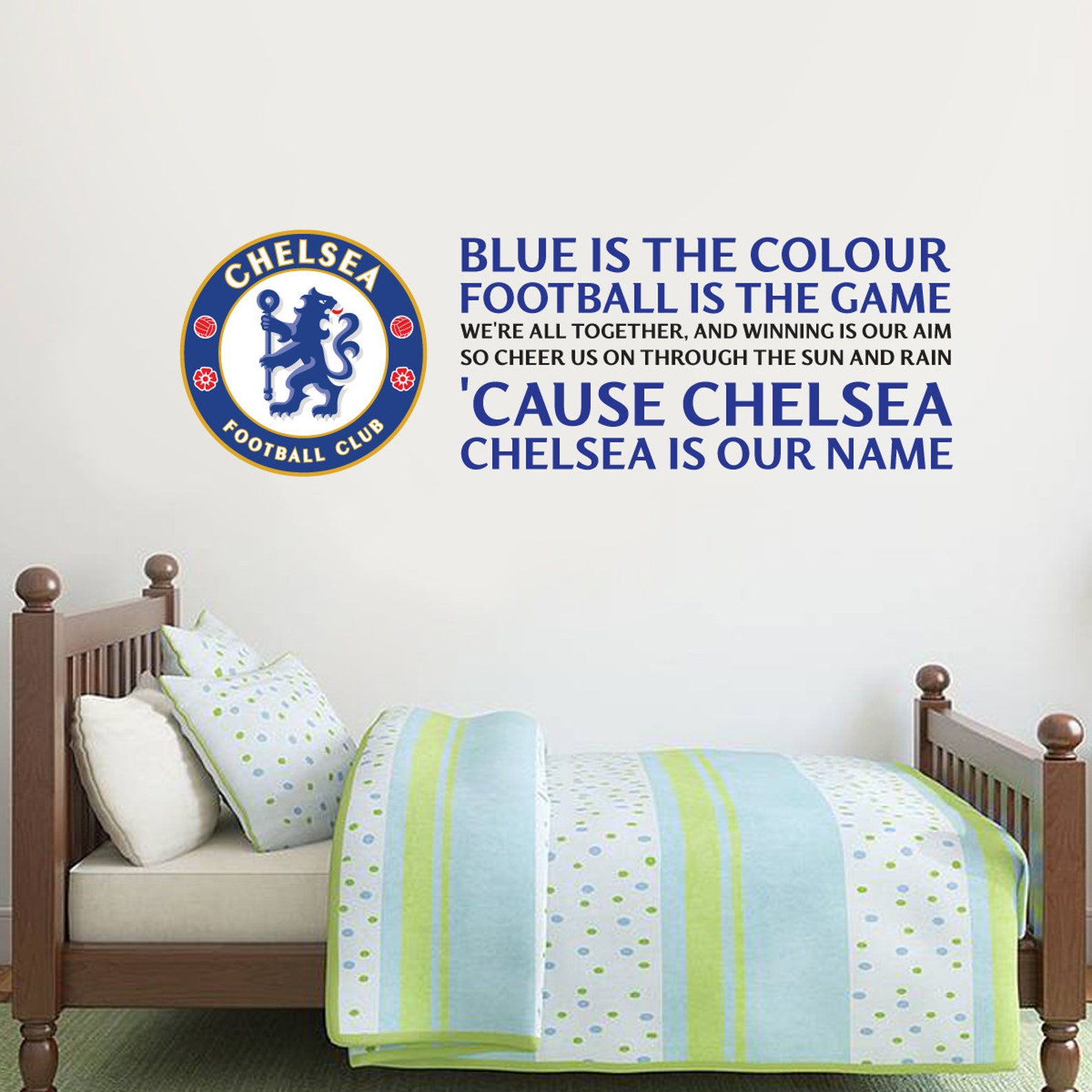 Chelsea Football Club - Crest & 'blue is the Colour' Song Wall Mural ...