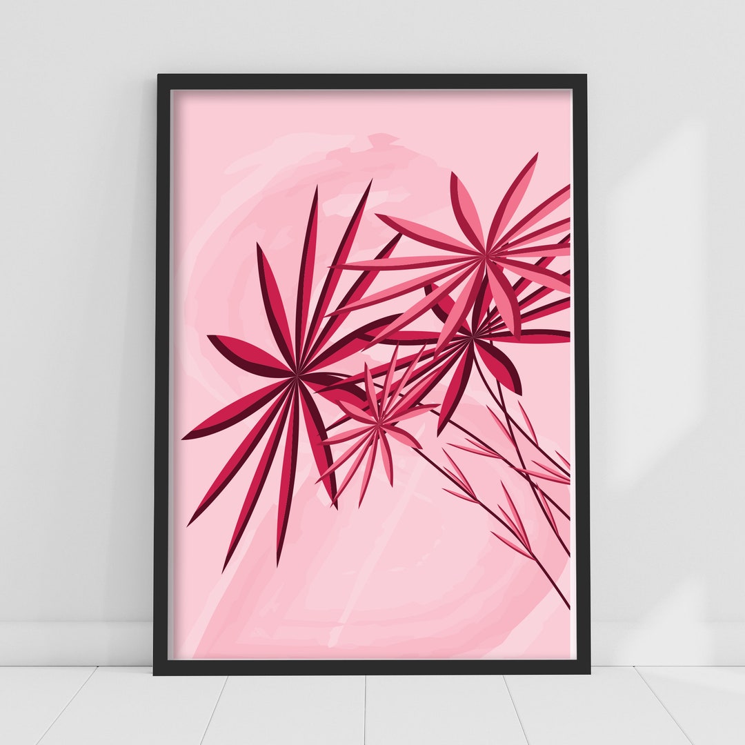 Pink Print - Pink Flowers Poster Wall Art - Etsy