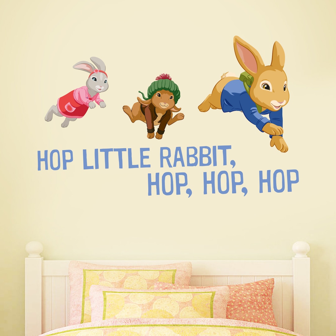 Official Peter Rabbit Hop Little Rabbit Hop Trio Wall Sticker Mural ...