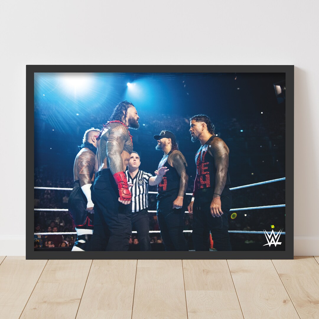 WWE Print - MITB Bloodline Civil War in Ring Poster Wrestling Wall Art ...