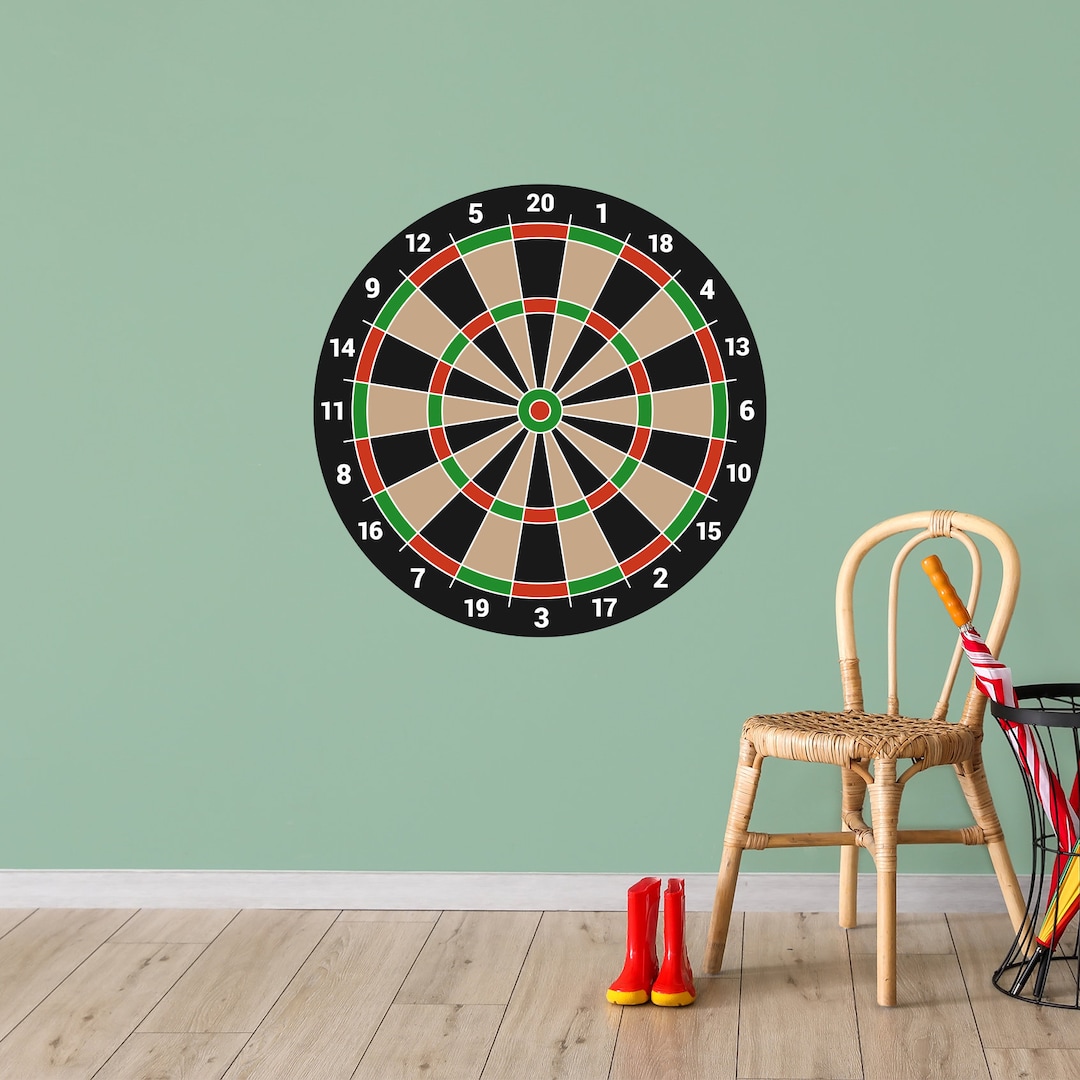 Darts Wall Sticker - Dart Board Decal Wall Art - Etsy