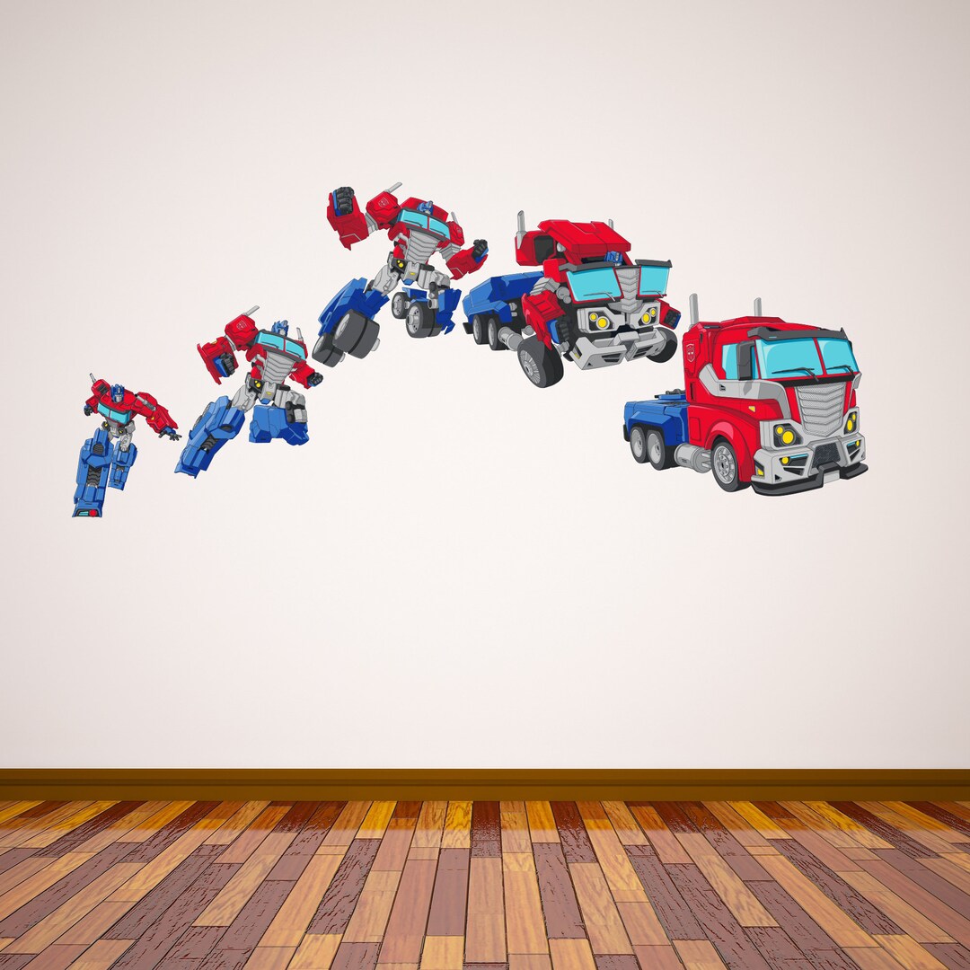 Transformers Optimus Prime Transformation Wall Sticker Decal Art Mural ...