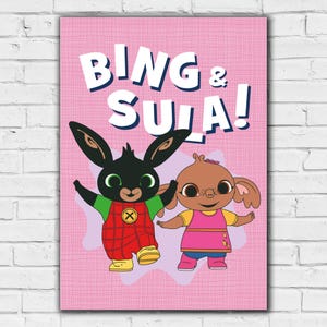 Bing Print - Bing and Sula Pink Poster Wall Art - Etsy
