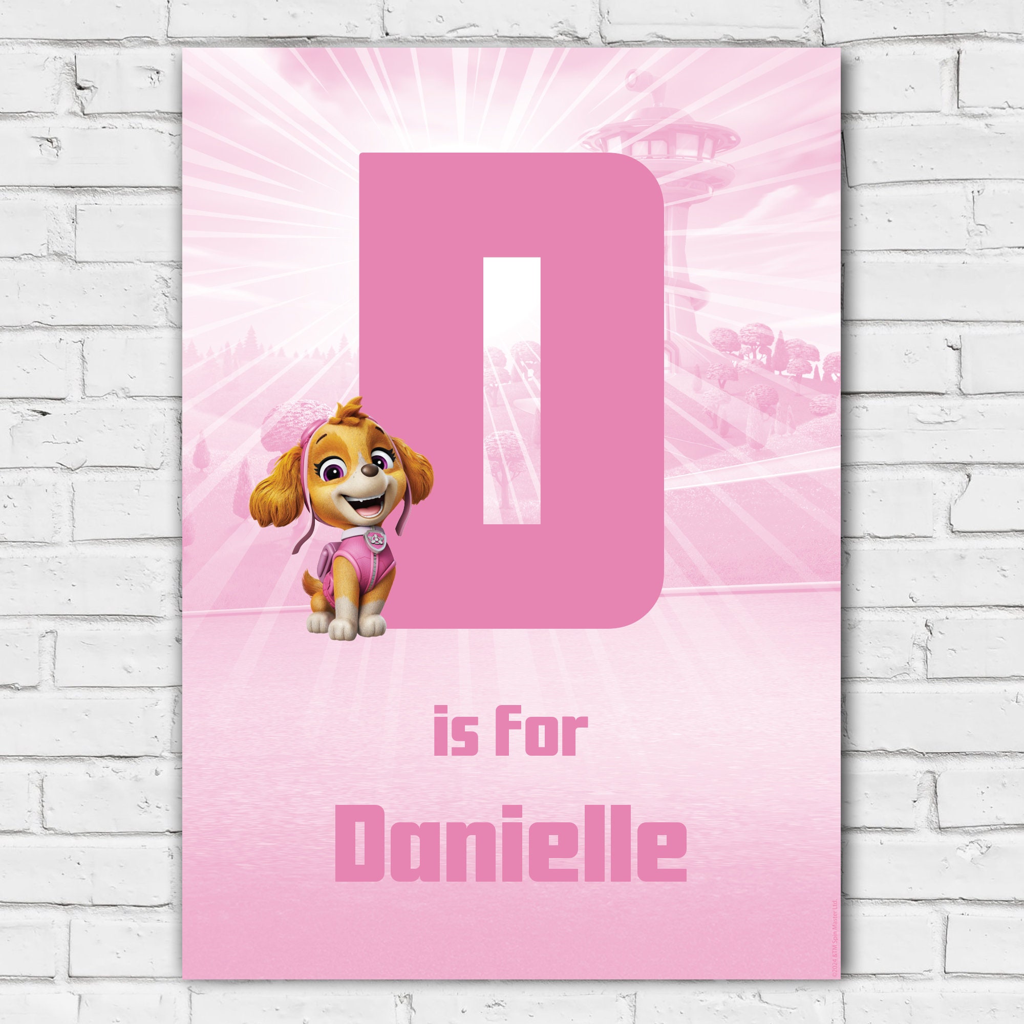 Paw Patrol Print - Skye Letter and Name Personalised Poster Wall Art - Etsy
