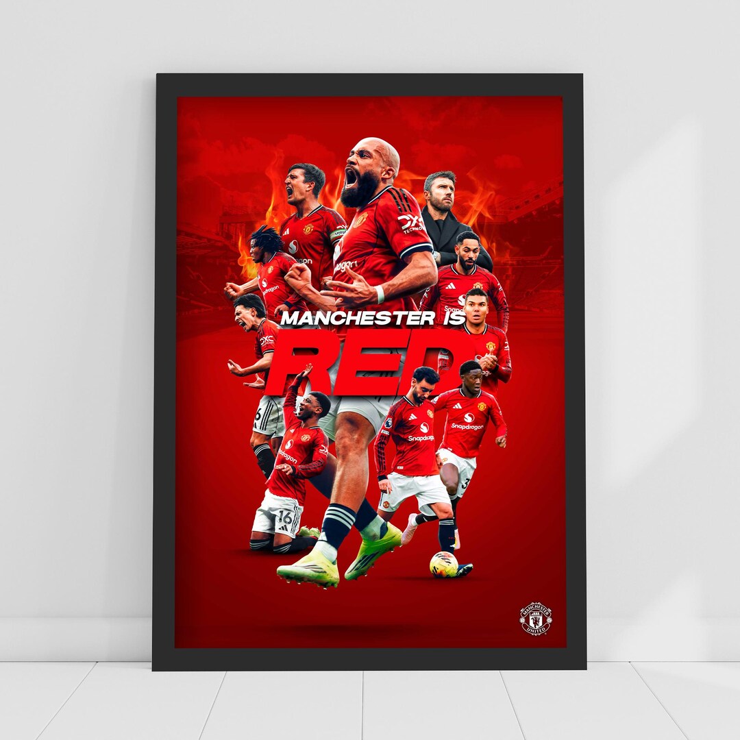Manchester United FC Print - Manchester is Red Collage Poster Football ...