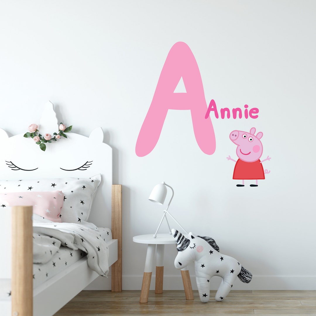 Peppa Pig Wall Sticker - Peppa Pig Letter and Name Wall Decal Kids Art ...