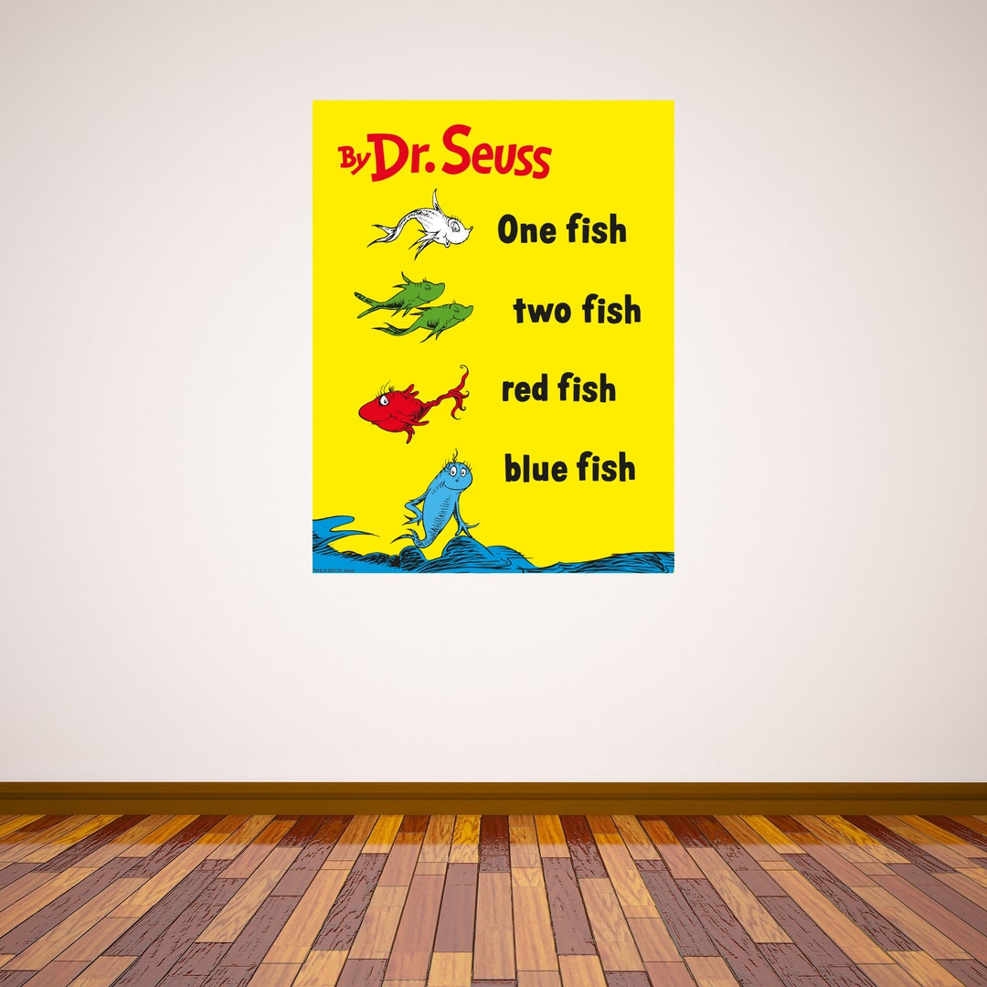 Dr Seuss One Fish Two Fish Cover Wall Sticker - Etsy