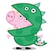 Peppa Pig Wall Sticker - Peppa Pig George in Dinosaur Suit Wall Decal ...