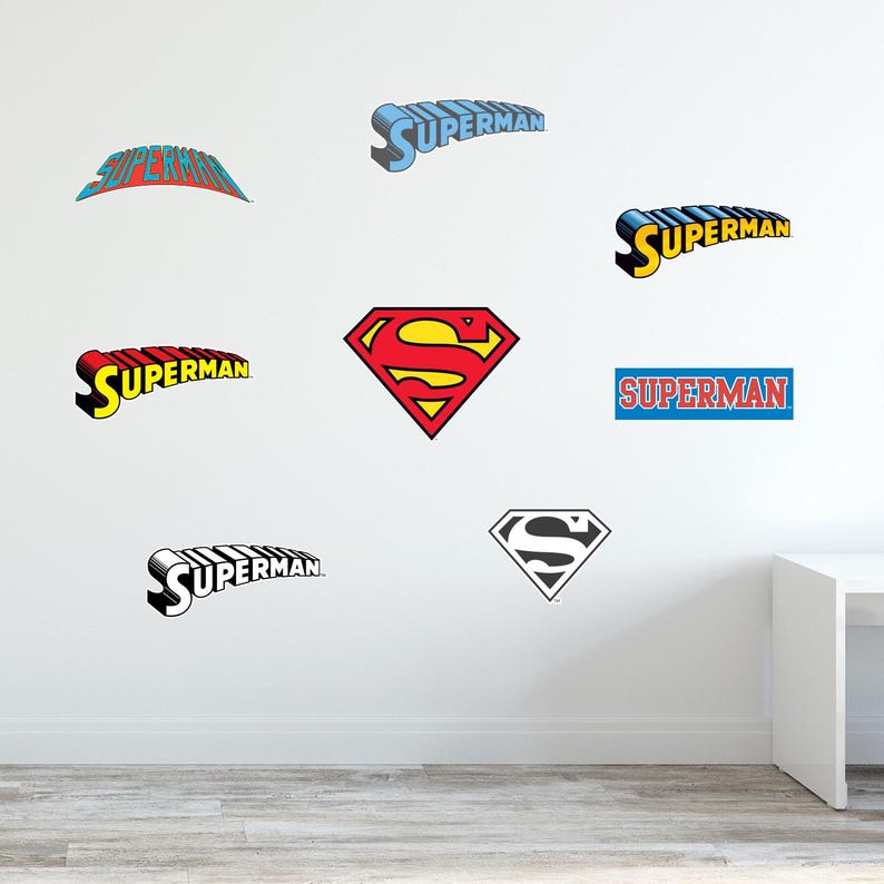 Superman Wall Sticker - Logos Set Wall Decal DC Superhero Art - Etsy