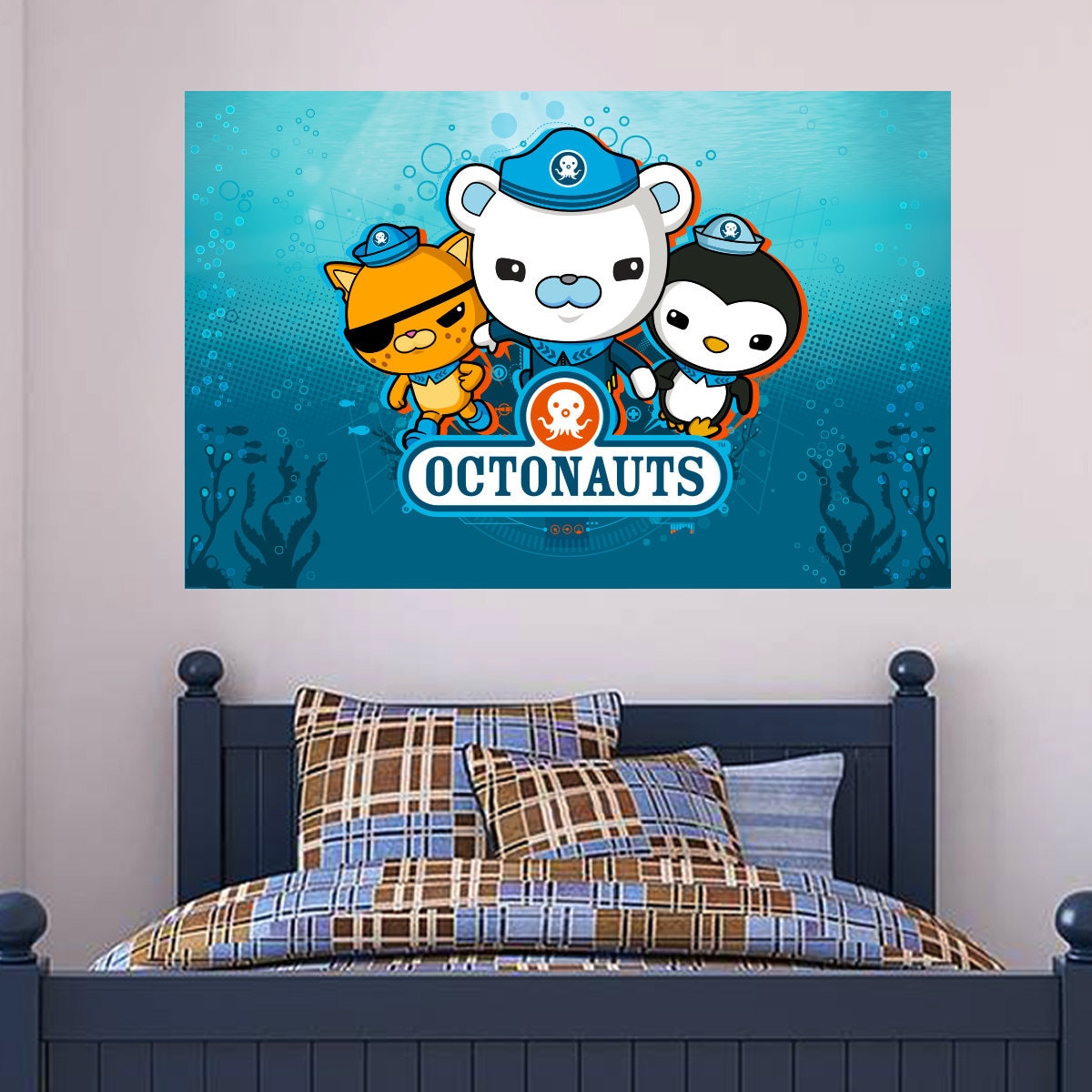 Official Octonauts Wall Sticker Mural - Captain Barnacles Bear, Kwazii ...