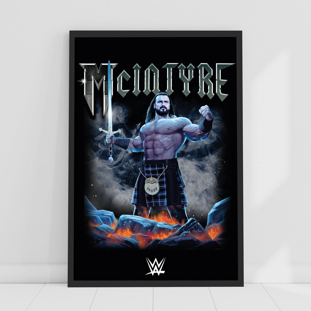 WWE Print - Drew Mcintyre Sword Poster Wrestling Wall Art - Etsy