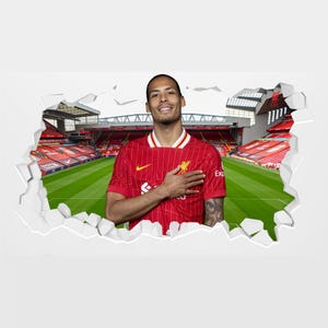 Liverpool FC Wall Sticker - Van Dijk 24/25 Broken Wall Decal - Etsy