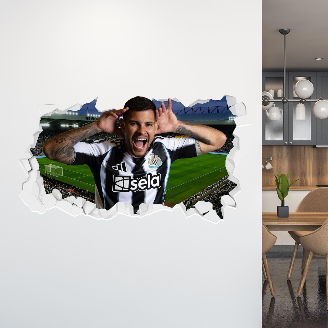 Newcastle United Football Club - Bruno G 25/26 Broken Wall Sticker - Etsy