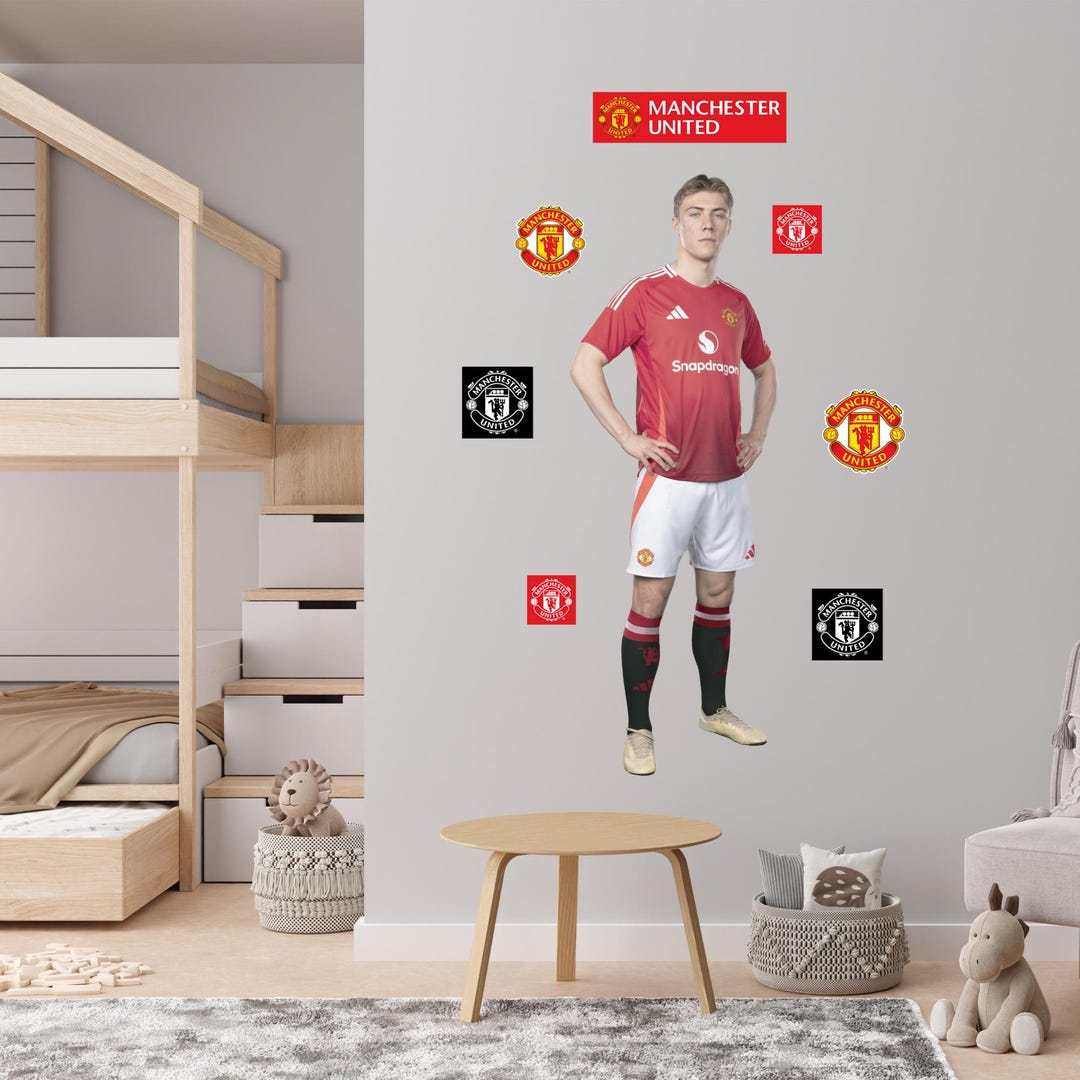Manchester United FC Wall Sticker - Holjund 24/25 Player + MUFC Decals ...