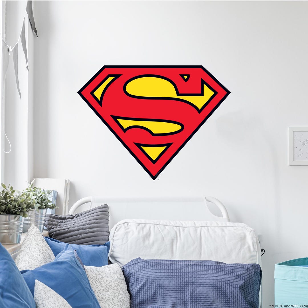 Superman Wall Sticker - Logo Wall Decal DC Superhero Art - Etsy