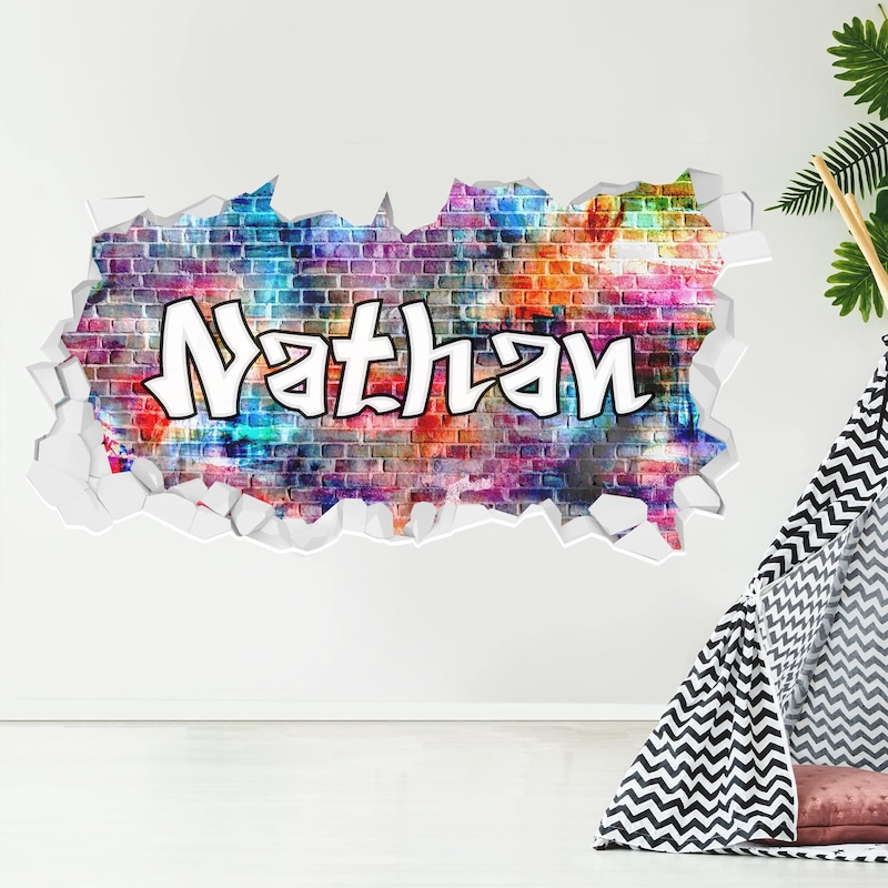 Brick Mural Wall Decal - Etsy UK