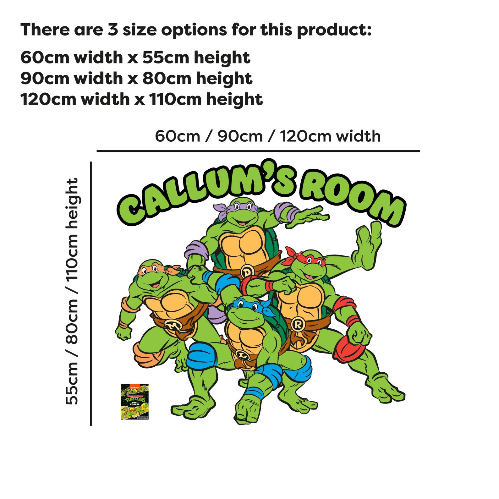 Teenage Mutant Ninja Turtles Wall Sticker - Group Crouching ...