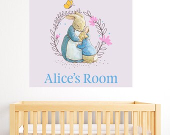 Official Peter Rabbit Personalised Wall Sticker Mural PB003 | Etsy