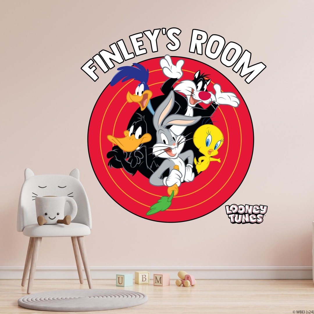 Looney Tunes Wall Sticker Looney Tunes Group Bullseye Personalised Wall ...