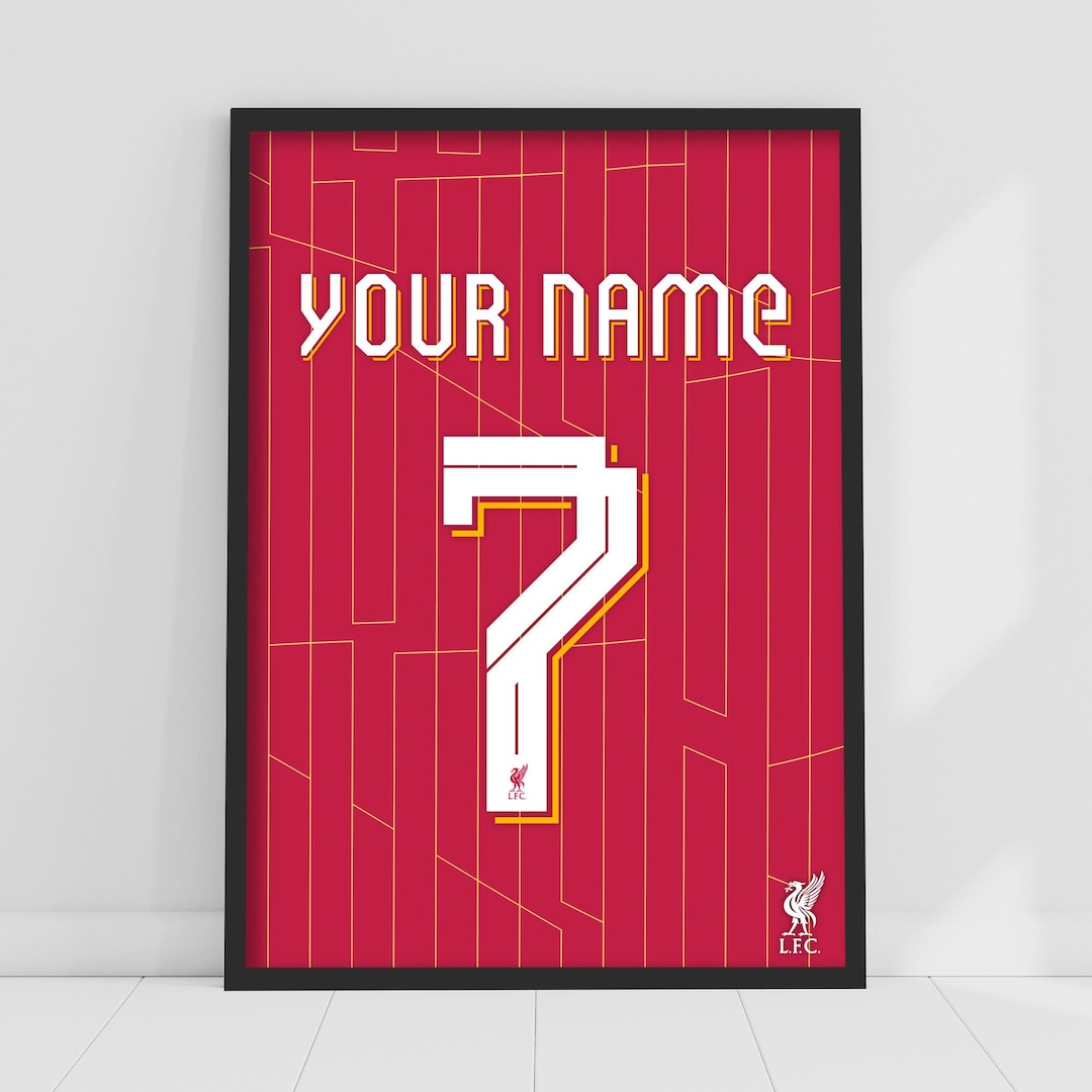 Liverpool FC Print - Pattern Personalised Shirt 24-25 Poster LFC ...