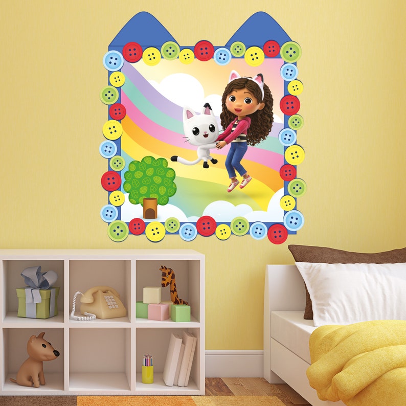 Gabby's Dollhouse Wall Sticker Gabby and Pandy Button - Etsy