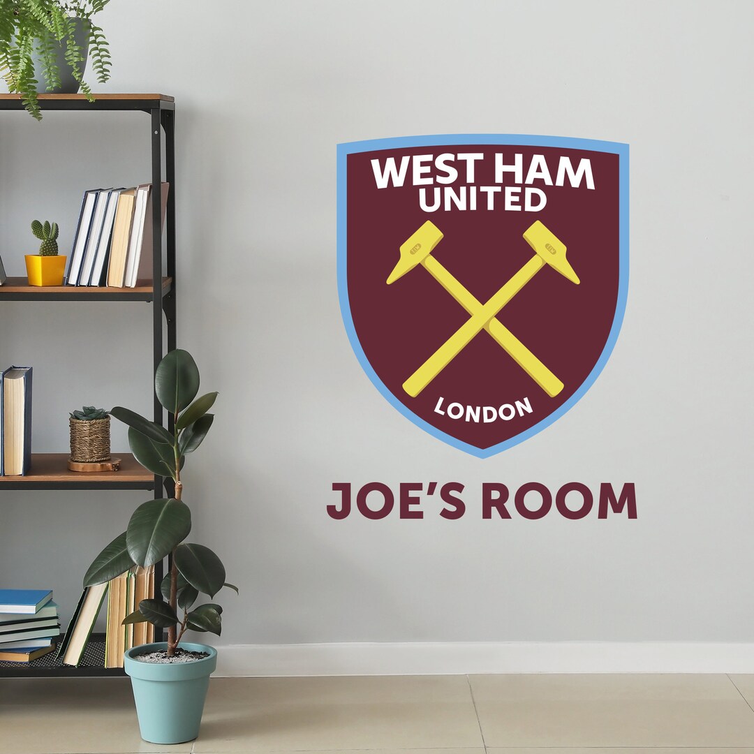 West Ham United Football Club Hammers Crest With Personalised Name Wall ...