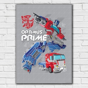 Transformers Print - Transformers Optimus Prime Blueprint Wall Art ...