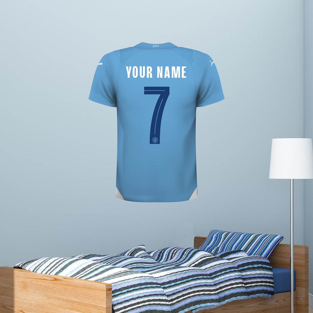 Manchester City Wall Sticker Personalised Name and Number 23/24 ...