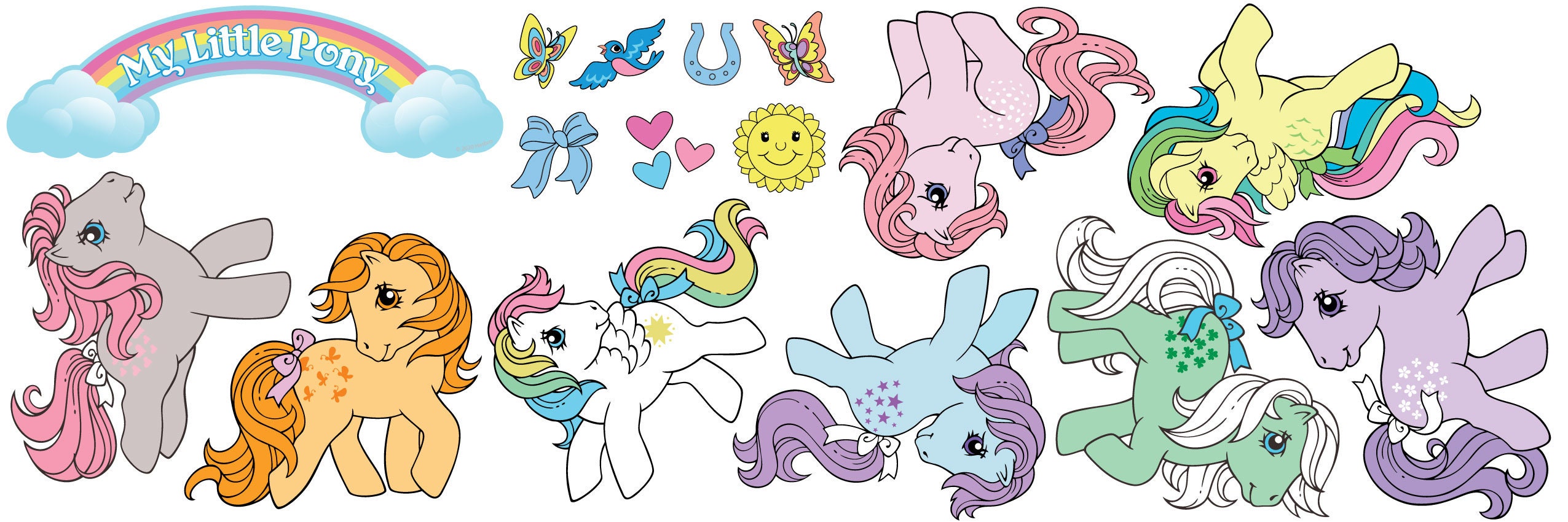 My Little Pony Retro Pony Wall Sticker Set Decal Art Vinyl - Etsy UK