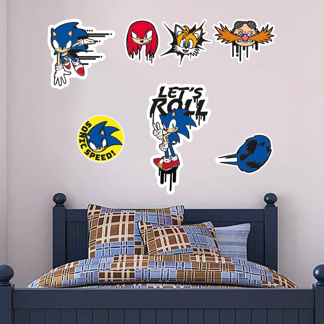 Sonic the Hedgehog Wall Sticker - Sonic Wall Sticker Set - Etsy
