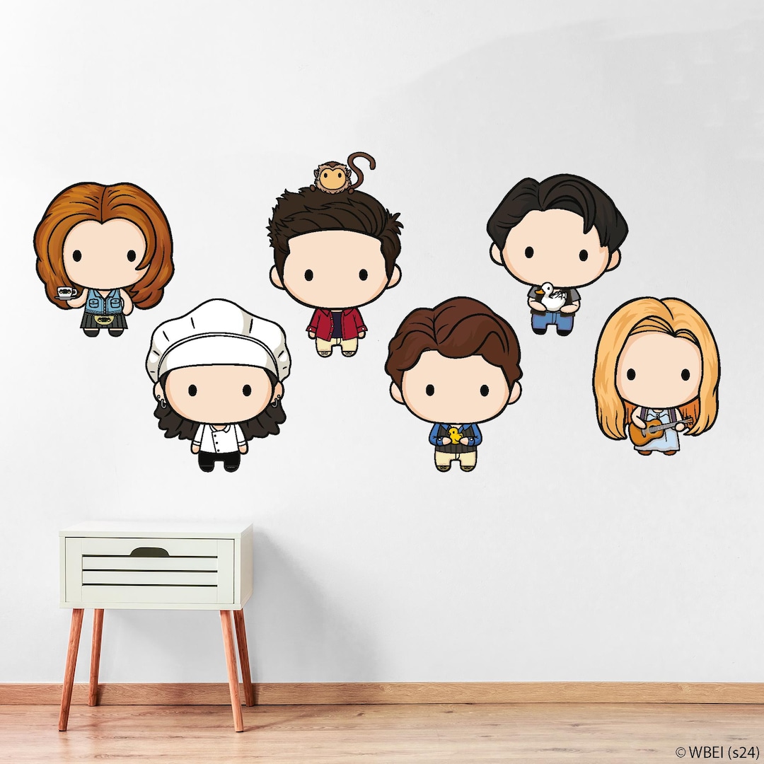 Friends Wall Sticker - Friends Cartoon Character Set Decal Wall Art - Etsy