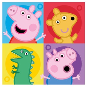 Peppa Pig Wall Sticker - Peppa Colourful Squares Wall Decal Kids Art - Etsy