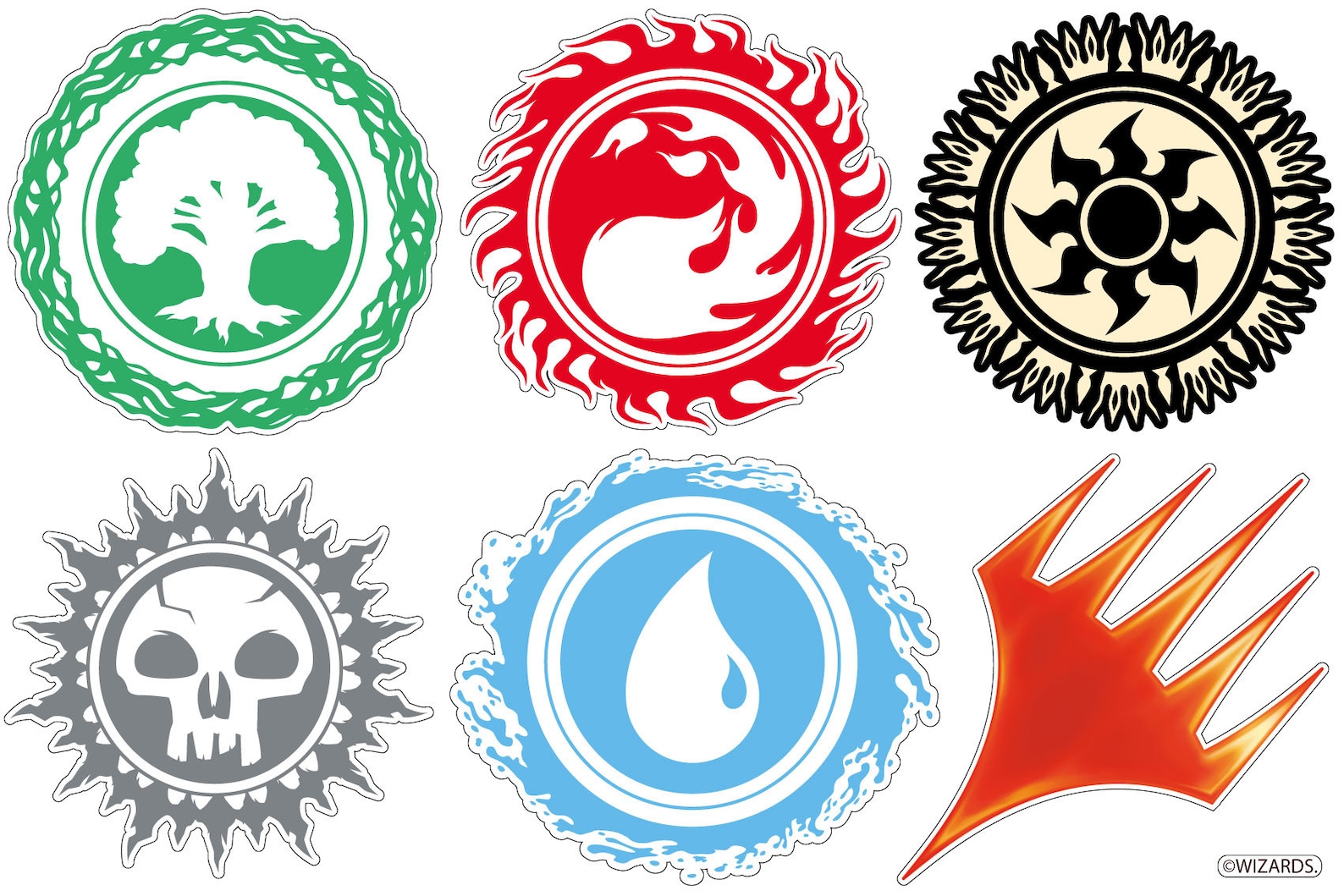 Magic: the Gathering Mana Symbols Wall Sticker Set MTG Decals - Etsy UK