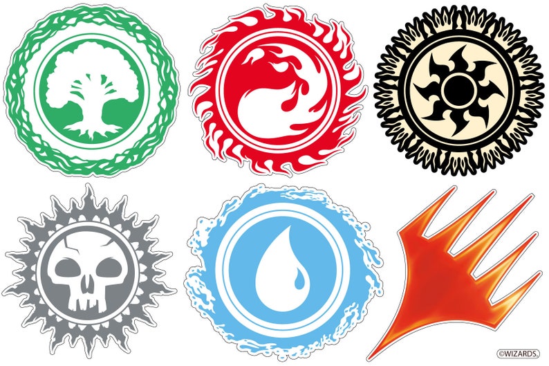 Magic: the Gathering Mana Symbols Wall Sticker Set MTG Decals - Etsy