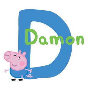 Peppa Pig Wall Sticker - Peppa Pig George Letter and Name Wall Decal ...