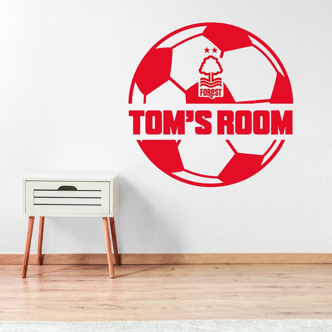 Nottingham Forest FC - Ball & Personalised Name Wall Sticker - Etsy