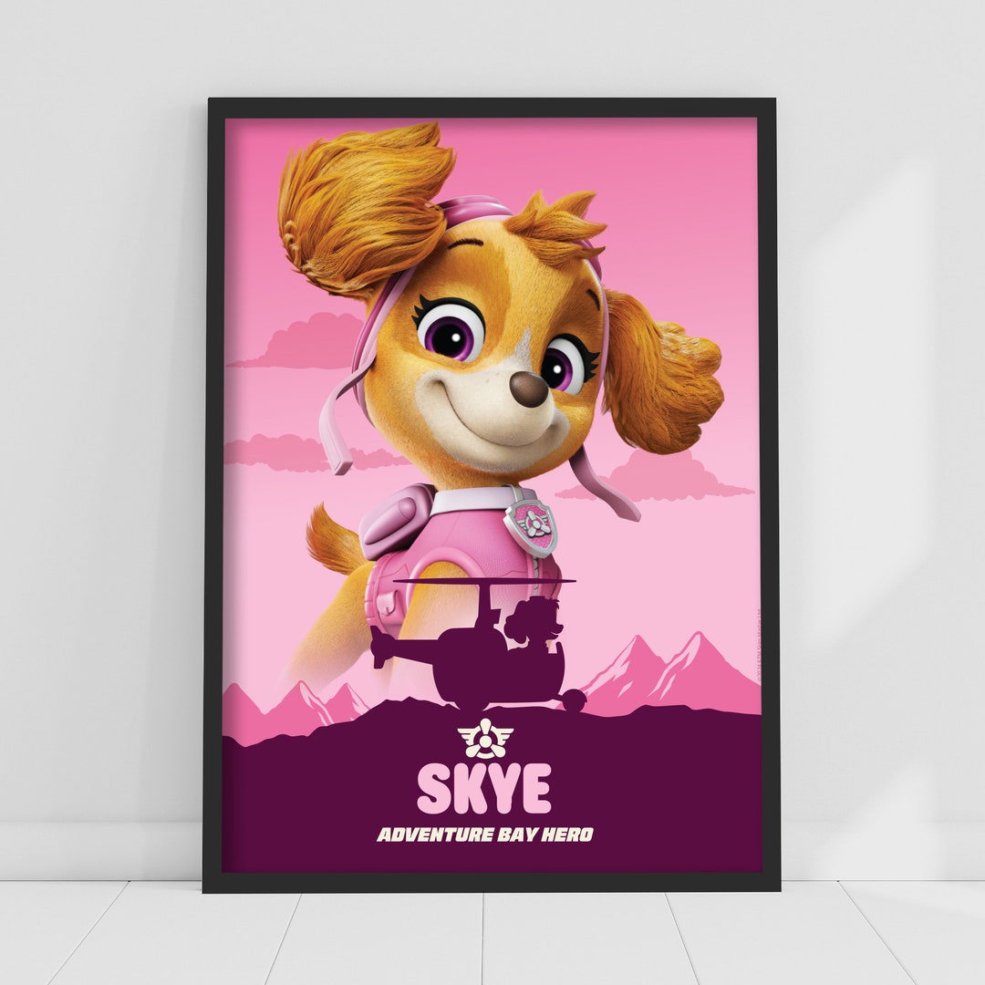 Paw Patrol Print - Skye Adventure Bay Hero Poster Wall Art - Etsy