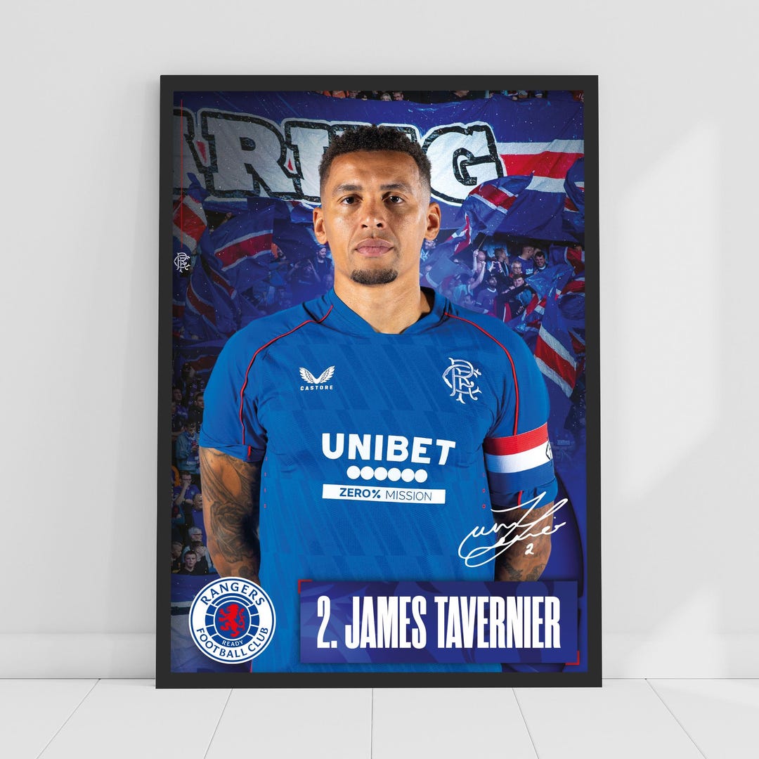 Rangers Football Club James Tavernier 24/25 Player Print Football Art ...