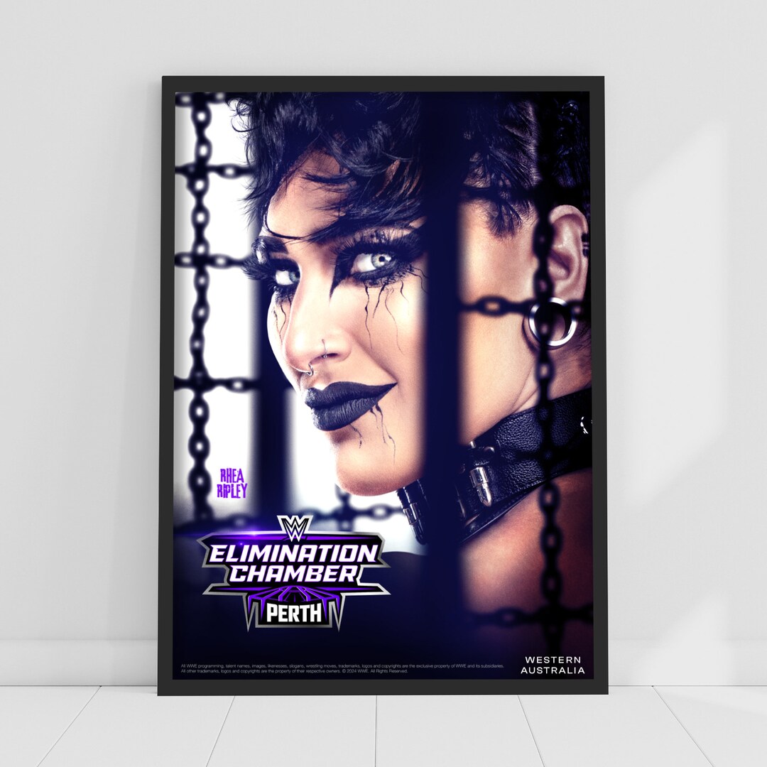 WWE Print - Elimination Chamber Rhea Ripley Poster Wrestling Wall Art ...