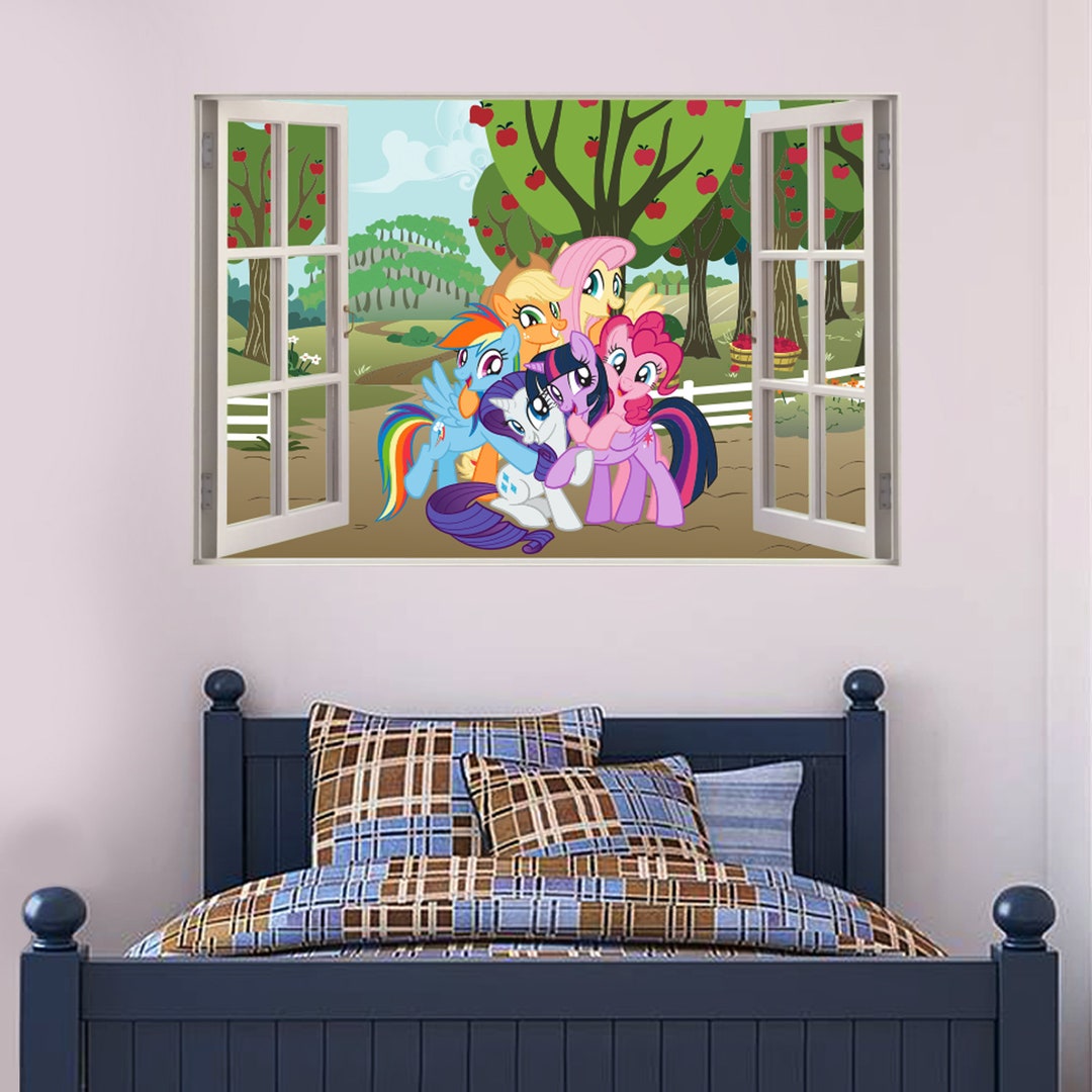 My Little Pony Group Sweetapple Acres Road Window Wall Sticker Decal ...
