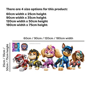 Paw Patrol Wall Sticker - the Mighty Movie Group Wall Decal - Etsy
