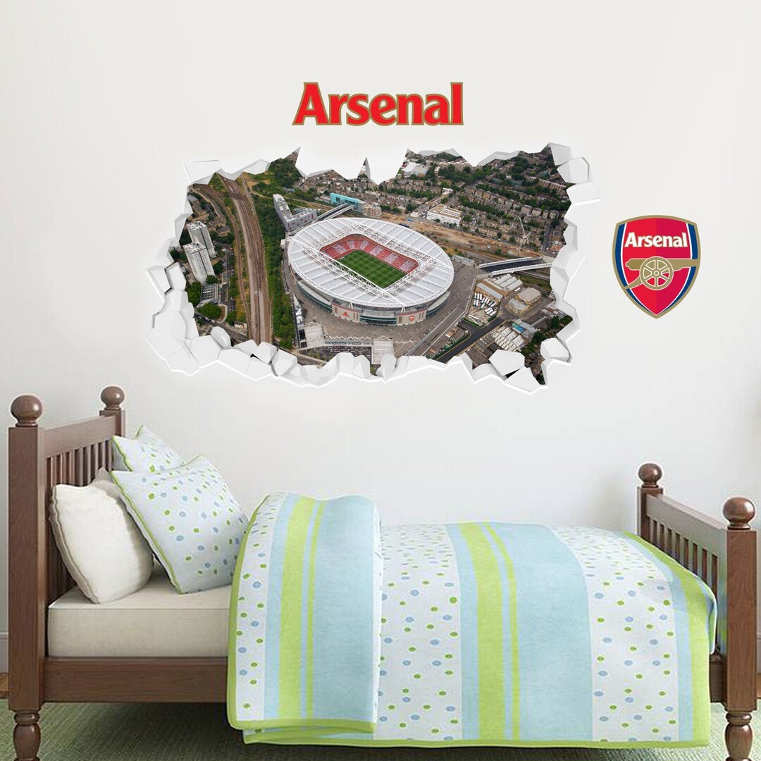 Arsenal Football Club Smashed Emirates Stadium Aerial View Mural ...