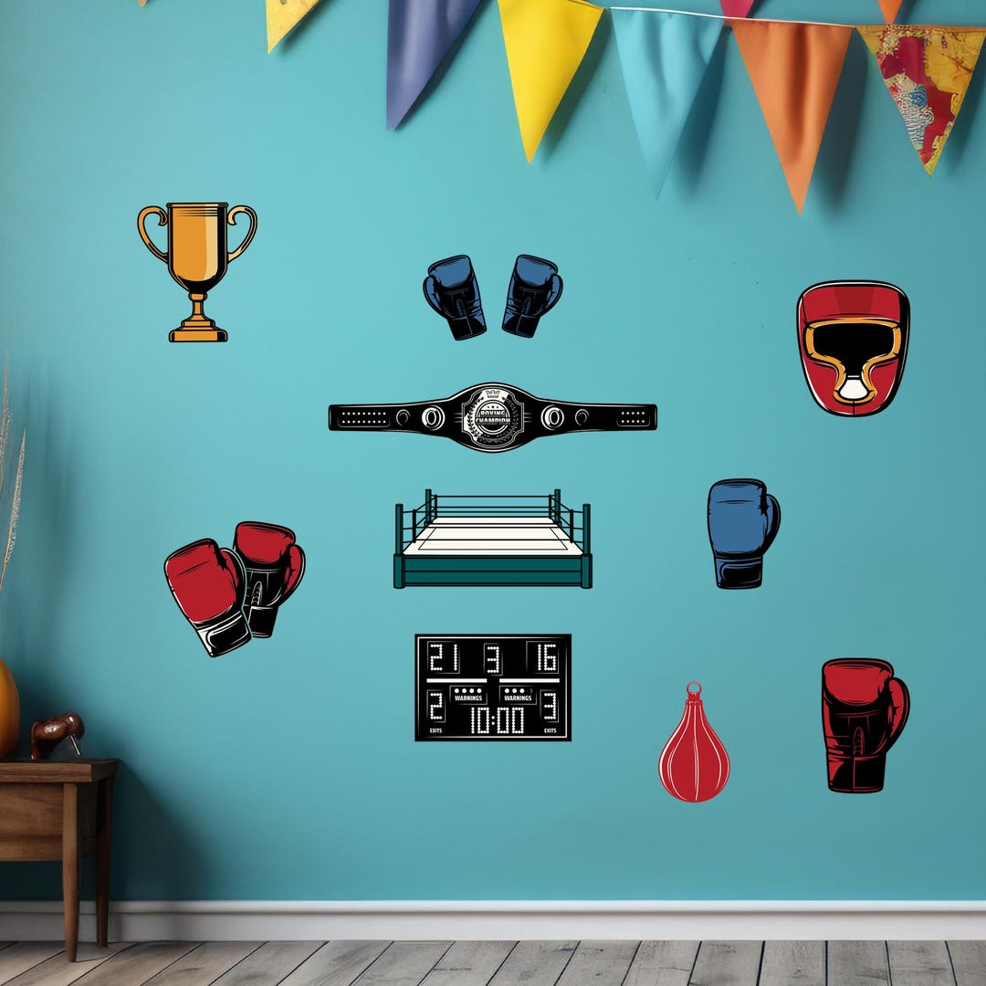 Boxing Wall Sticker - 11 Icons Decal Wall Art - Etsy
