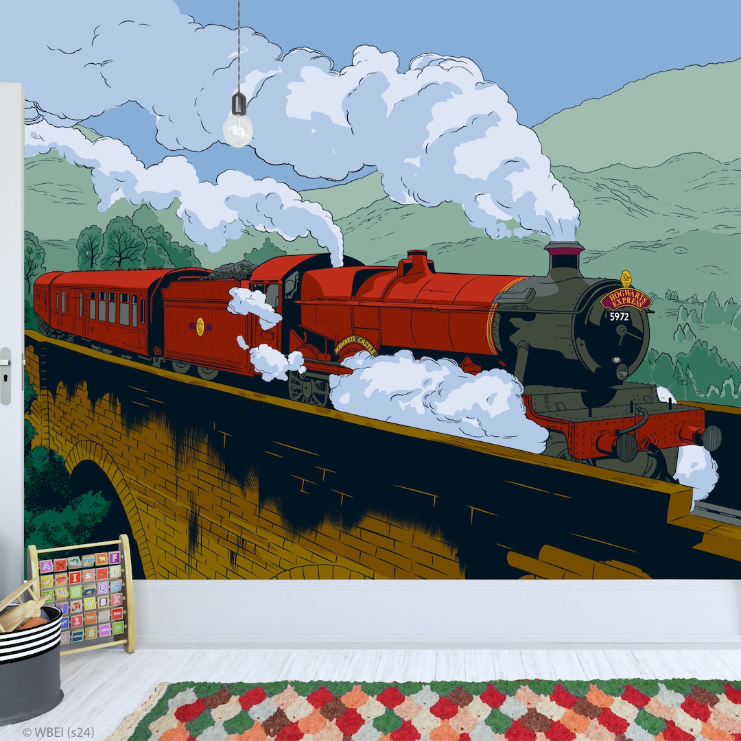 HARRY POTTER Wall Sticker – Hogwarts Express Train Sketch Full Wall ...