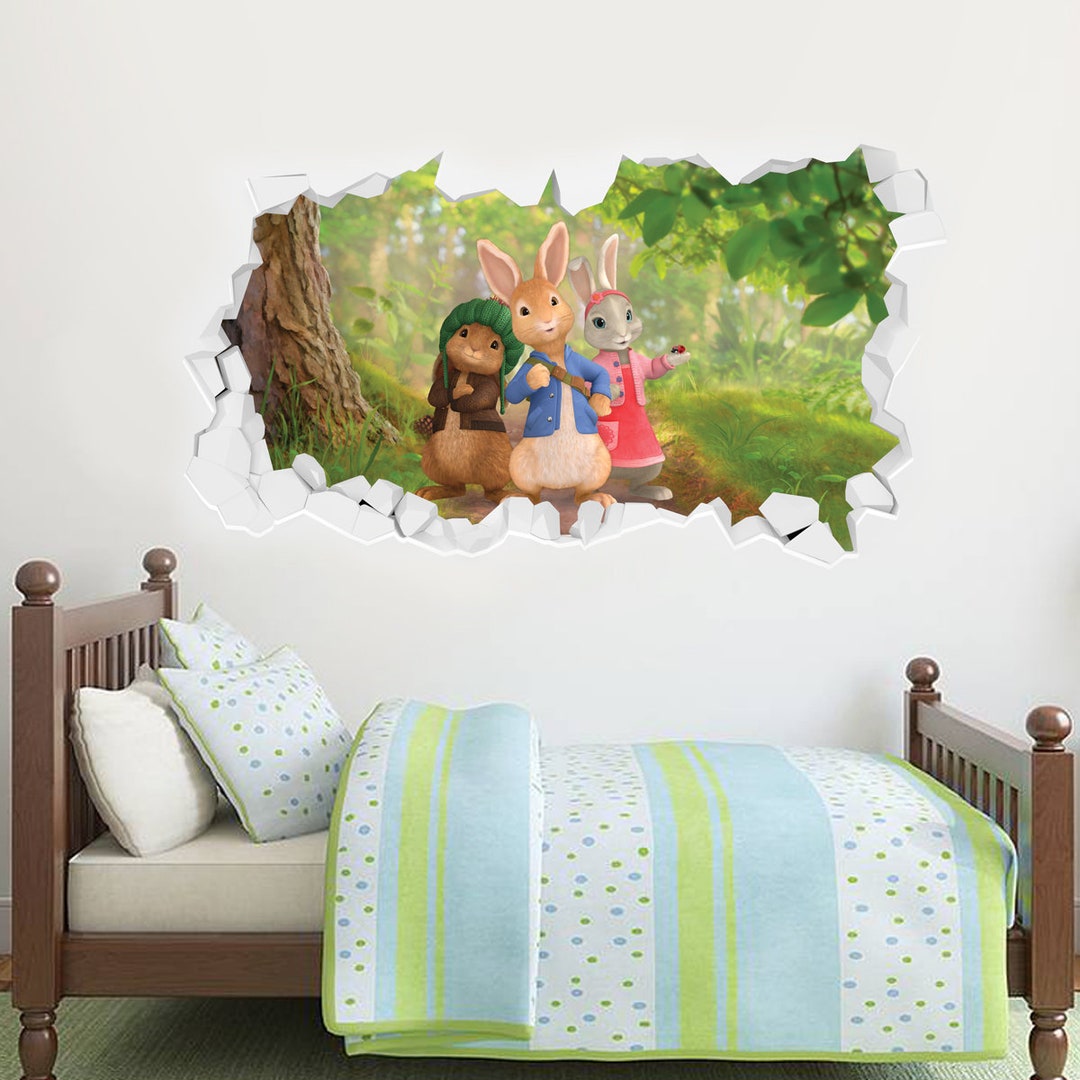 Official Peter Rabbit and Friends Hill Top Farm Smashed Wall Sticker ...
