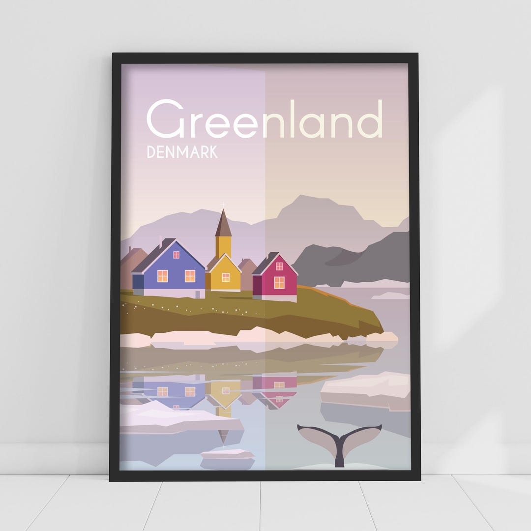 World City Print - Denmark Greenland Poster Wall Art - Etsy
