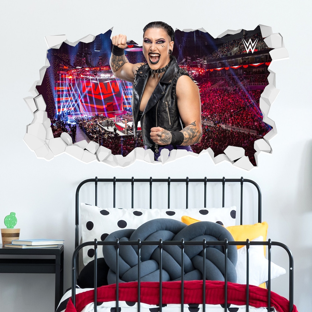WWE Wall Sticker - Rhea Ripley Broken Wall - Etsy