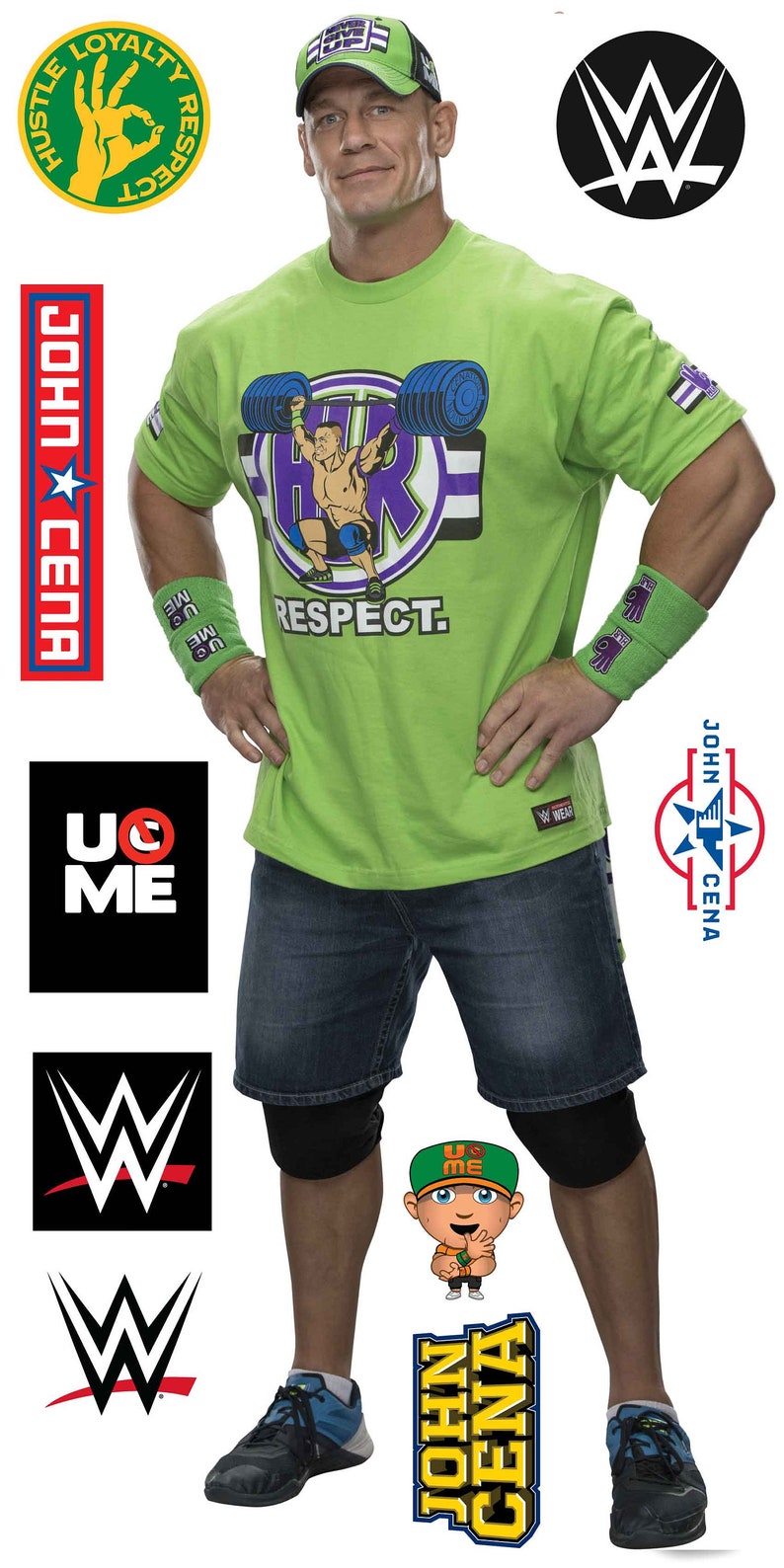 WWE John Cena Wrestler Decal 16 Bonus Wall Sticker Set - Etsy
