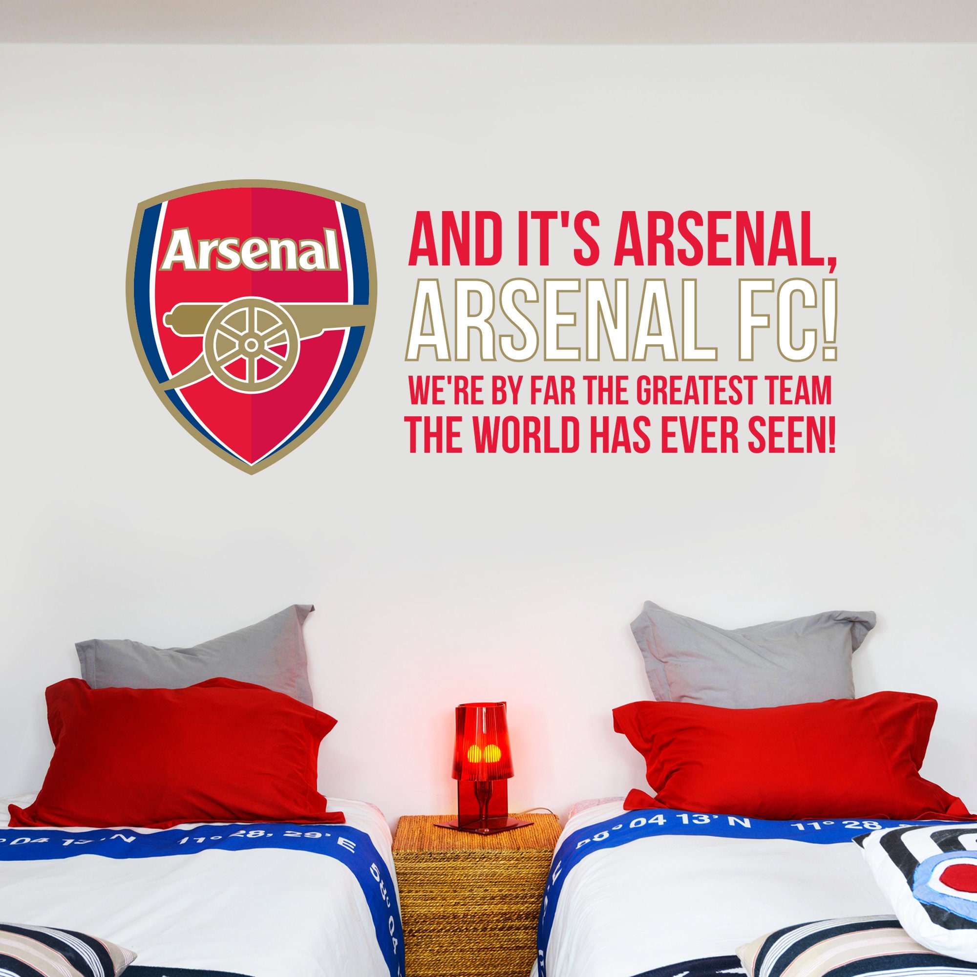 Arsenal FC Greatest Team Song and Crest Gunners Wall Sticker | Etsy