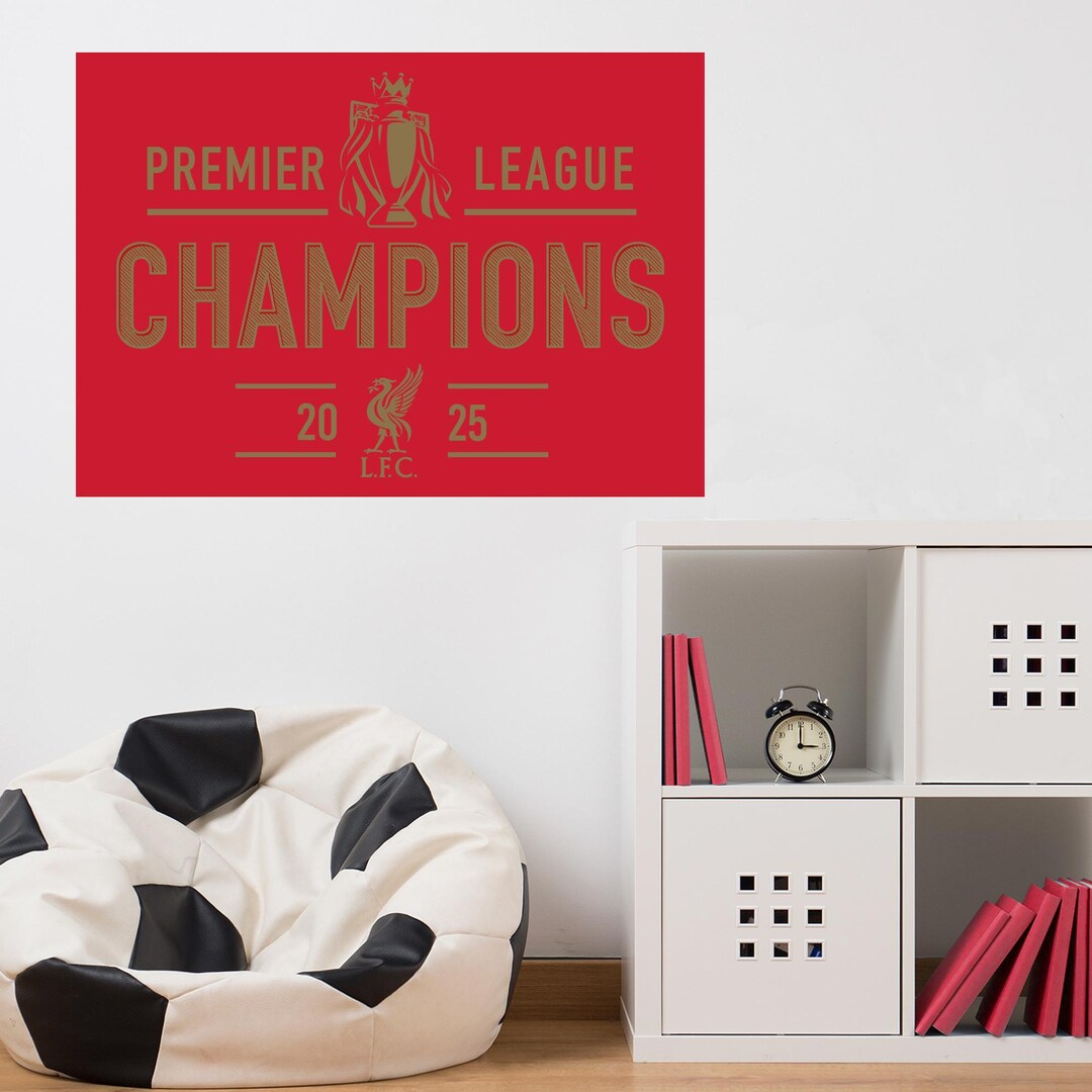 Liverpool FC Wall Sticker - Premier League Champions 2025 Wall Decal - Etsy